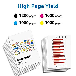 910XL Ink Cartridge Combo Pack Compatible for HP 910 910XL Black/Color Ink Cartridges Compatible for HP OfficeJet 8025e 8035e 8028e 8024e 8025 8035 8020 8022 (Black, Cyan, Magenta, Yellow)