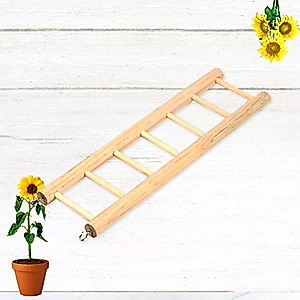 Hamster Toy Parrot Bird Mini Wood Ladder Wooden Squirrel Hamster Climbing Ladder Funny Small Pet Playing Toy (Seven Ladders)