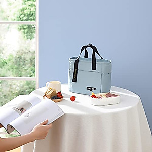 Insulated Lunch Bag for Women Men - Reusable Lunch Box for Adults Deluxe Leakproof Lunch Tote Bag Large Thermal Cooler Bag with Pockets for Work, Picnic, Travel