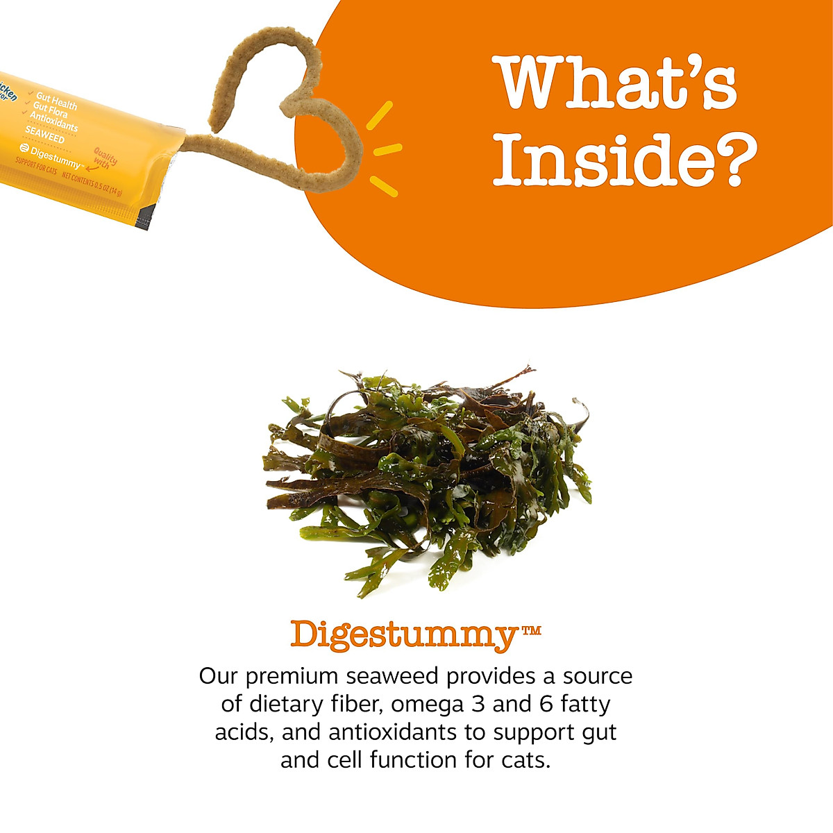 Zesty Paws Cat Mousse Squeezies Puree Cat Treats for Digestion - with Seaweed, Omega Fatty Acids, Antioxidants - Support for Digestive Health Cats - Chicken Flavor - 18 Count