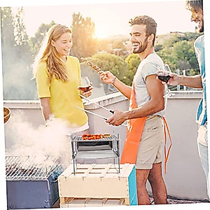 SECFOU 1 Set for Park Camping Duty Kabob Barbecue Hibachi Portable Garden Cooking Tabletop Stainless Outdoor Kabab Heavy- Charcoal Beach Backyard Patio Steel Burning Firepit Folding