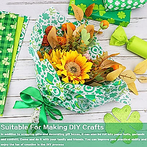 SANNIX 100 Sheets St. Patrick's Day Tissue Paper Irish Shamrock Clover Green Bulk Gift Wrapping Paper for St. Patrick's DIY Crafts Spring Holiday Decoration Gift Packing Favors, 19.7 ×13.8 Inch