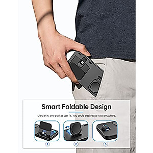 CEREECOO Portable Charging Station for Apple Products Foldable Charger Stand for iWatch 7/6/SE/5/4/3/2/1 Charging Stand for iPhone AirPods Pro/3/2/1 Charging Dock Holder (Black)…