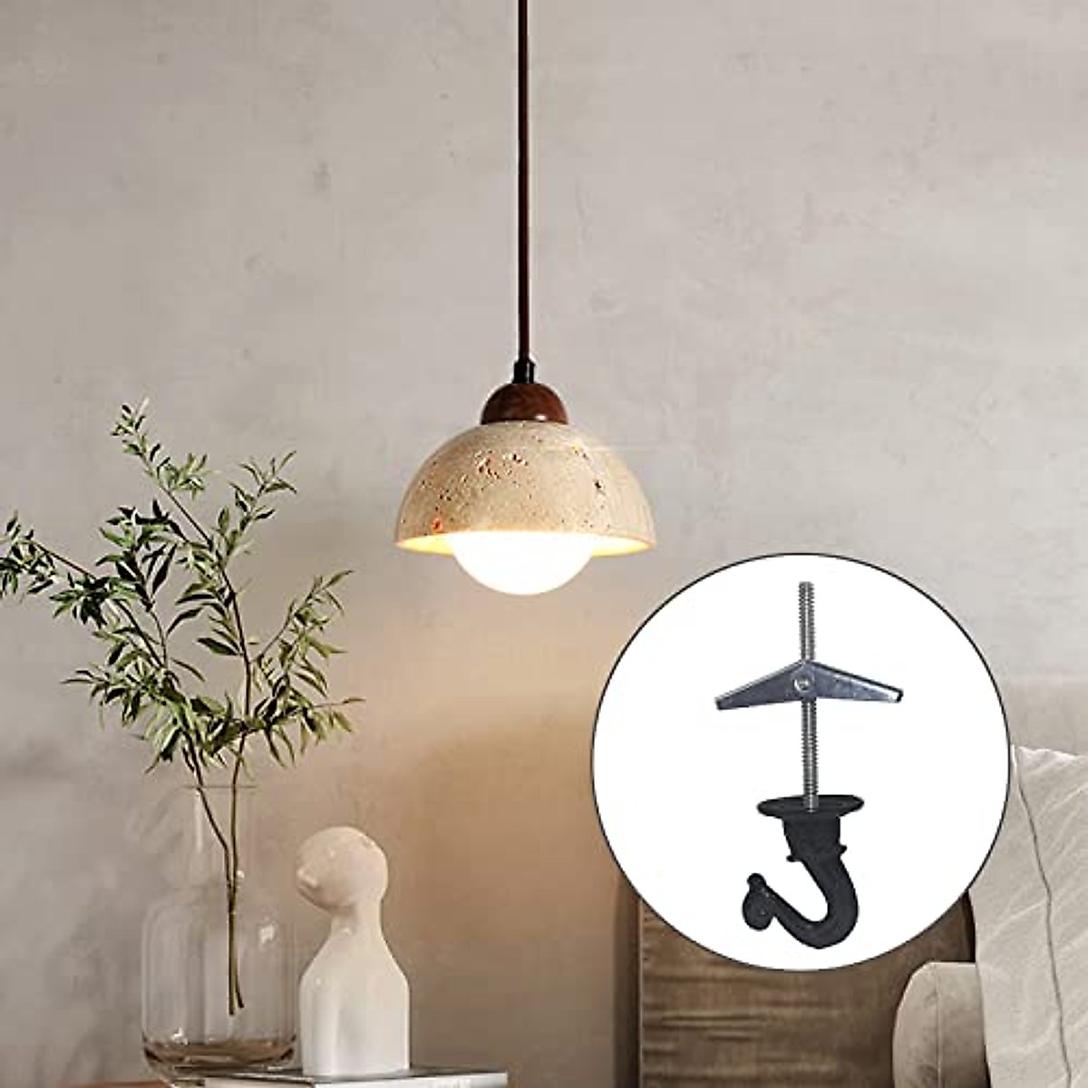 Swag Ceiling Hook 2 Sets Black Swag Ceiling Hooks Heavy Duty Swag Hooks with Hardware and Toggle Wings for Ceiling Installation Wall Fixing (2)