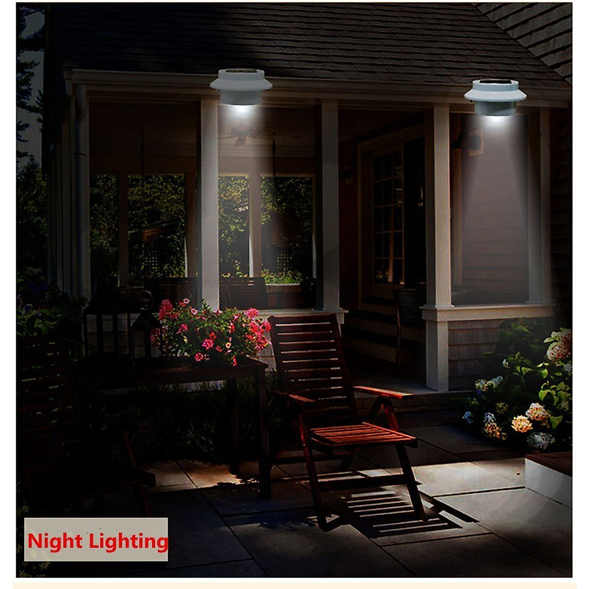 YINGHAO Solar Gutter Lights Outdoor Solar Deck Light for Wall Waterproof Garden Yard Decorative, Security Lighting for Fence Roof Eave, Dust to Dawn, Round Shape, 6 Pack White (Batteries are included)