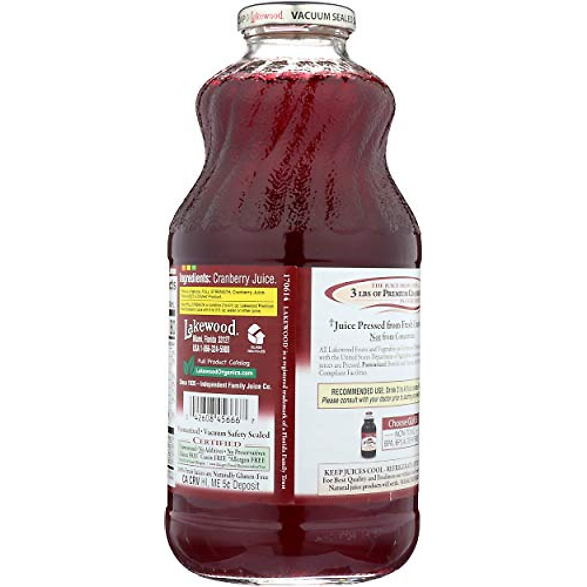 Lakewood, Pure Cranberry Juice, 32 oz