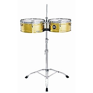Meinl Percussion LC1BRASS Artist Series Luis Conte Signature Solid Brass Timbales, 14-Inch and 15-Inch