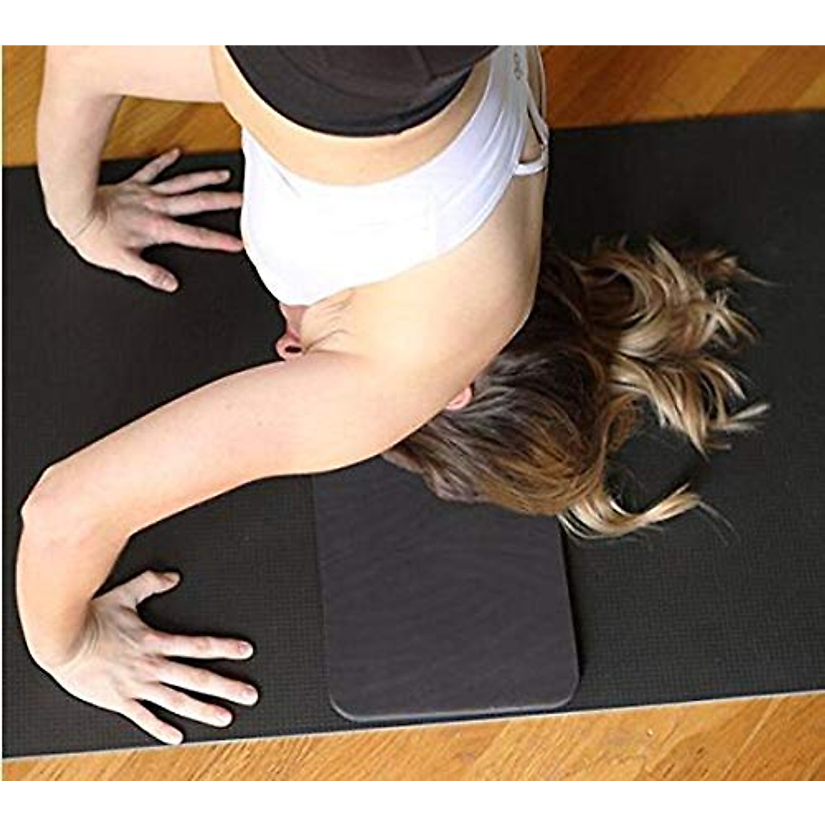 FABSELLER Yoga Mat Knee Elbow Wrists Support Mat Yoga Knee Pad Fitness Pilates Workout Training Exercise Gym Mat with One Elastic Band 15mm Thick, Purple