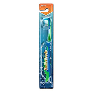 SmileGoods Y264 Child Toothbrush, Soft, Dolphin Grip, Individually Packaged Toothbrushes, Assorted Colors, Bulk Pack of 72