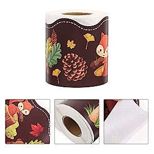 Fall Bulletin Board Borders Sticker Autumn Bulletin Trim Borders for Black Board Chalkboard Whiteboard Trim Thanksgiving Fox Borders Stickers for Classroom Office