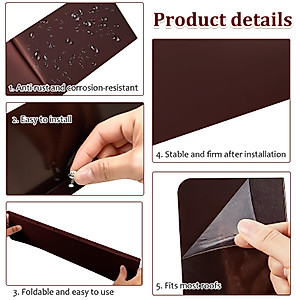 2 Pcs Gutter Valley Splash Guards Downspout Diverter Roof Rain Diverter Roofing Gutter Guards with 20 Pcs Matching Gutter Screws Rain Gutter Guards for Corner House, Brown (Straight Style)