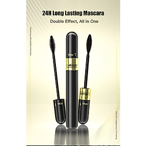 2 PCS Thrive Mascara,2 In 1 4D Lash Cosmetics Vibely Mascara 5x Longer Waterproof telescopic mascara,For Natural Lengthening And Thickening Effect Long-Lasting Dense Curled No Clumping