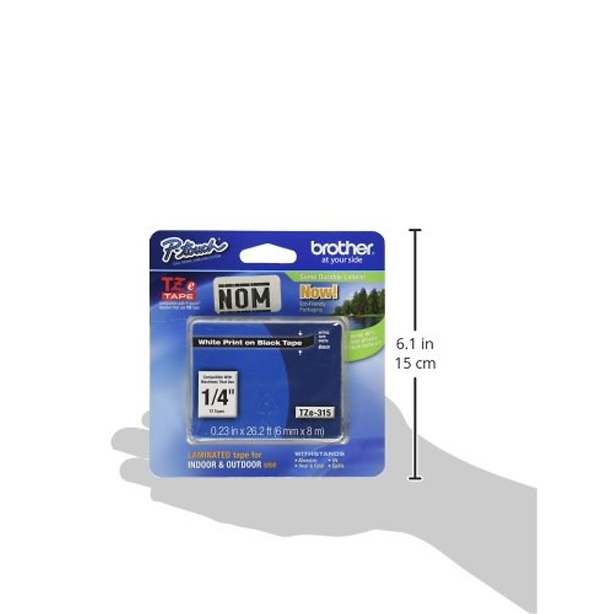 Brother 0.23"x 26.2' Continuous Form Label (TZe315)