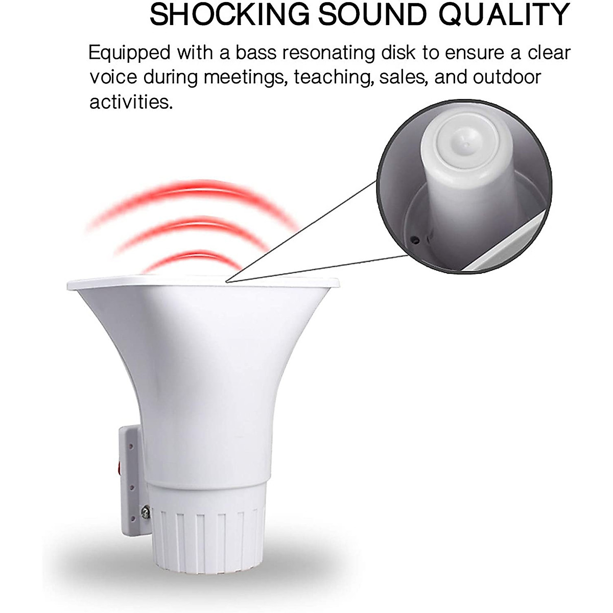 Jokpenes 30W Alarm Siren ,Dual Tone Outdoor Self Contained Electric Security Ring Siren with Bracket，6-12V DC 1.1Ah 130db 8 X 5.5 X 9 Inch for Car Home Doorbell Security Protection System,(Black)