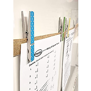 Teacher Created Resources 20671 Polka Dots Clothespins Clothes Pin, 0.6" x 0.3" x 2.9", Multi, 20 per Pack