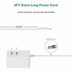 for Homedics White Noise Sound Machine Charger, Lnauy Adapter Compatible with HoMedics SS-2000 SS 2000 SounsSpa Portable Replacement Power Supply Cord 6V
