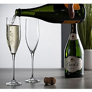 Godinger Champagne Glasses, Stemmed Champagne Flutes, Champagne Glass, European Made - 8oz, Set of 2