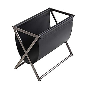 Magazine Newspaper Baskets Magazine Rack Newspaper Magazine Storage Rack Metal Leather Art Modern Living Room Magazine Rack Storage Rack (Color : Black, Size : 5029.543cm)
