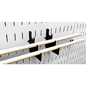 Wall Control Pegboard Slotted Metal Pegboard Rod Bracket Pair Accessory Pack for Wall Control Pegboard and Slotted Tool Board – Black