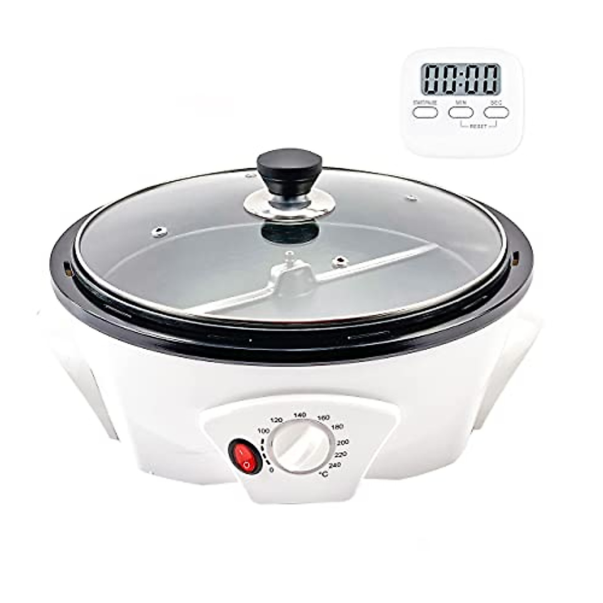 GIVEROO Household Coffee Roasters Machine with Timer 1.1lb Electric Coffee Beans Roaster 0-240℃ Non-Stick for Cafe Shop Home Use. 110V