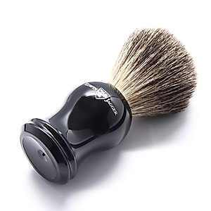 Edwin Jagger 81P36AMZ Classic Badger Shaving Brush for Shaving Cream or Soap for Men (Black)