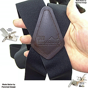 Hold Up Suspenders for Men - 2" Wide Contractor - Ultimate Rugged Suspenders for Men Heavy Duty Construction -Composite Plastic Gripper Clasps for Unmatched Durability and Comfort