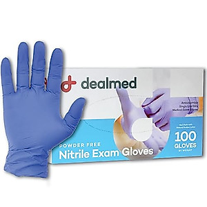 Dealmed Nitrile Medical Exam Gloves, Disposable Latex Free, Medium, 100 ct. (Pack of 10)