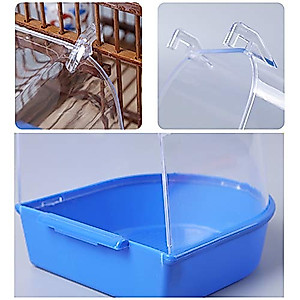 YJJKJ Caged Bird Bath Bird Cage Parrot Supplies Bathing Tub for Small Brids Canary Budgerigar Cockatiel Lovebird（Random Color）