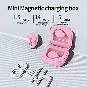 SOFAMIRI TIK Tok Bluetooth Remote Control Page Turner TikTok Kindle App Remote Scrolling Ring clicker for iPhone iPad Camera Remote Shutter Selfie Button (Pink)