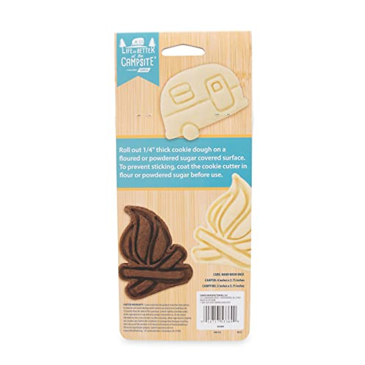 Camco 53369 Life Is Better at the Campsite Cookie Cutters - Perfect for Making Decorative Cookies - Includes (1) Campfire and (1) RV Cookie Cutter , White