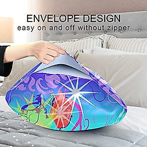 Nander Halloween Satin Pillowcase for Hair and Skin,Thai Skull Colorful Style Soft Silk Pillow Cases No Zipper, Pillow Cover with Envelope Closure,Standard Size 20x26 inch