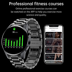 FILIEKEU Men Women Smart Watch Bluetooth Calls Heart Rate Sleep Monitor Steps Mens Smart Watch IP67 Waterproof Fitness Tracker Casual Black Stainless Steel Smart Watches for Android iOS
