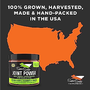 Super Snouts Joint Power 100% Green Lipped Mussels for Dogs & Cats - Dog Joint Supplement Powder Supports Joints, Tendons, Ligaments (5.29 oz)