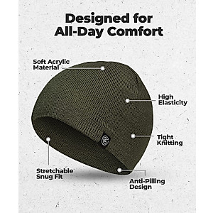 Original Beanie Cap - Soft Knit Beanie Hat - Warm and Durable (Forest Green)