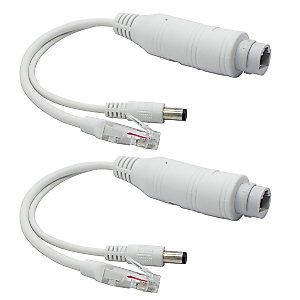 ANVISION 2-Pack Active 48V to 12V Waterproof PoE Splitter Adapter, IEEE 802.3af Compliant 10/100Mbps, for IP Camera AP Voip Phone and More, White