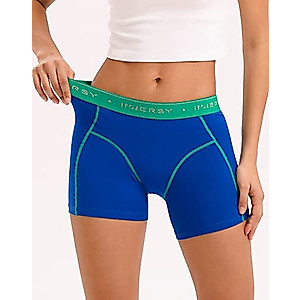 INNERSY Women's 4" Inseam Boxers Briefs Cotton Boyshorts Underwear Ladies Panties 3-Pack(Blue Nude Trio,Small)