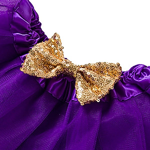 Baby Girl Its My 1st/2nd Birthday Cake Smash 3/4Pcs Shinny Sequin Bow Romper+Tutu Skirt+Headband+Leg Warmer Outfit, 3pcs 1st Birthday Purple (1 Year), One Size