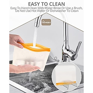 HOMGEN Reusable Storage Bags, 26Pcs BPA Free PEVA Fridge Reusable Storage Bags Leak Proof Resuable Freezer Bags, Reusable Gallon Bags, Reusable Sandwich Bags for Meat Fruit Veggies etc