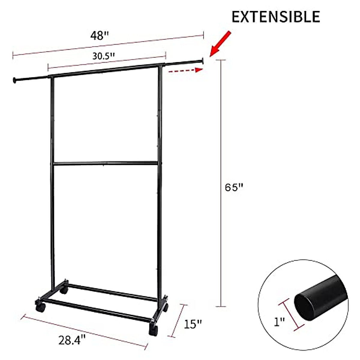 Fishat Simple Garment Rack & Laundry Hamper Butler Cart Basket