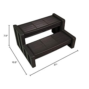 Vinyl Works 29 Inch Deluxe Resin Multi Purpose Home Garden Garage Spa and Hot Tub Steps, Mocha