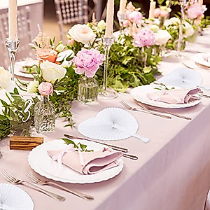 WOWOSS 60 Packs Folding Fans Paper Fans Heart Shaped Assortment with Plastic Handle for Wedding Favor Party Bag Filler