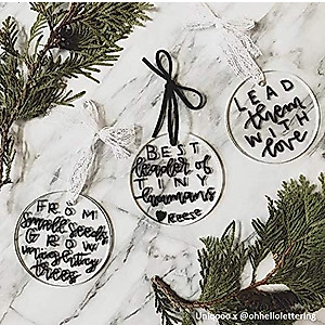 UNIQOOO 3.25“ Clear Acrylic Christmas Tree Ornament, Stocking Gift Tag, Acrylic Blanks, Wedding Gift Tag, Pack of 20