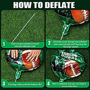 6 Pieces Football Balloons Set, 3 Pieces Football Field Balloons and 3 Pieces Football Foil Balloons for Tailgate Game Day Football Theme Supplies Birthday Party Decorations