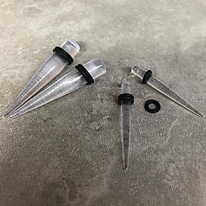 BodyJ4You 36PC Gauges Kit Aurora Acrylic Taper Plug 14G-00G Ear Stretch O-Rings Body Piercing