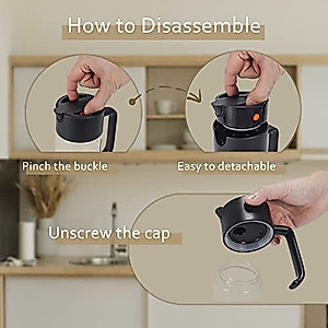 TrendPlain Olive Oil and Vinegar Dispenser Bottle for Kitchen - One Pinch Open & Auto Flip Cap Oil Dispenser with Measurements - Olive Oil Bottle with Non-Drip Spout (500ml/17oz) Black