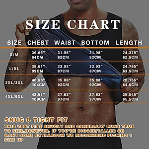 BODYSUNER Sauna Vest Sweat Workout Tank Top Waist Trainer for Men Compression Workout Enhancing Vest Blue,S/M