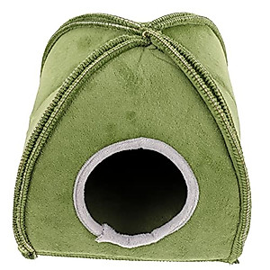 Ipetboom Ferrets Hamster 4pcs Cage Resting Pig Pet Place Breathable Accessories Small Sleeping Bedding Warm Comfortable Hideout Pets Guinea Animal Winter Warming Green Hut Plush Hedgehog Mini Bedding