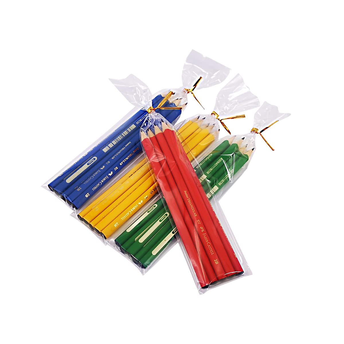 Wowfit 100 CT 2x10 Inch Clear Flat Cellophane Treat Bags with 4” Gold Twist Ties, Cello Packaging for Pretzel Rods, Cookies, Candies and Jewelry Wrappers