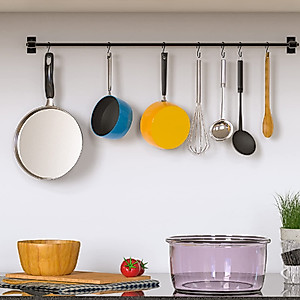 S Hooks for Hanging,Black Heavy Duty Metal S Shaped Hooks for Hanging Clothes,Kitchen Pot Rack Hooks Closet Hooks for Hanging Jeans,Bags ,Utility Hooks for kitchen,Cups,Garden-10 Pack 3.5 Inch S Hooks