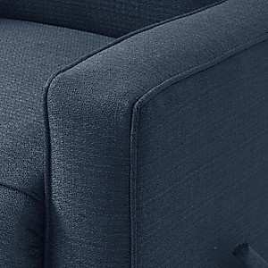 Harkawon Swivel Rocker Recliner Chair, Glider Rocker Recliner, Rocking Chair Nursery, Fabric Chair with High Back, Deep Seat, for Living Room, Bedroom, Blue